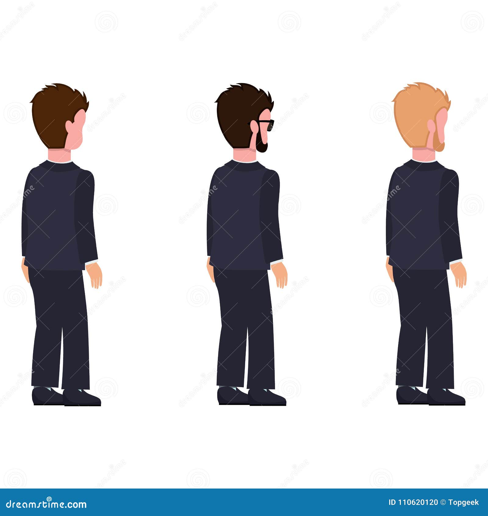 Side View Males Flat Style, Man Constructor Set Stock Vector ...
