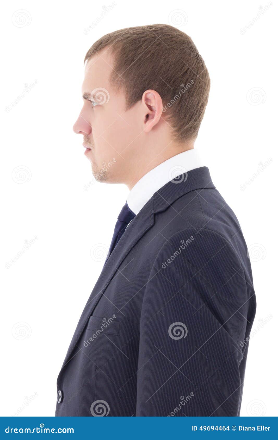 Side View of Man in Business Suit Isolated on White Stock Photo - Image ...