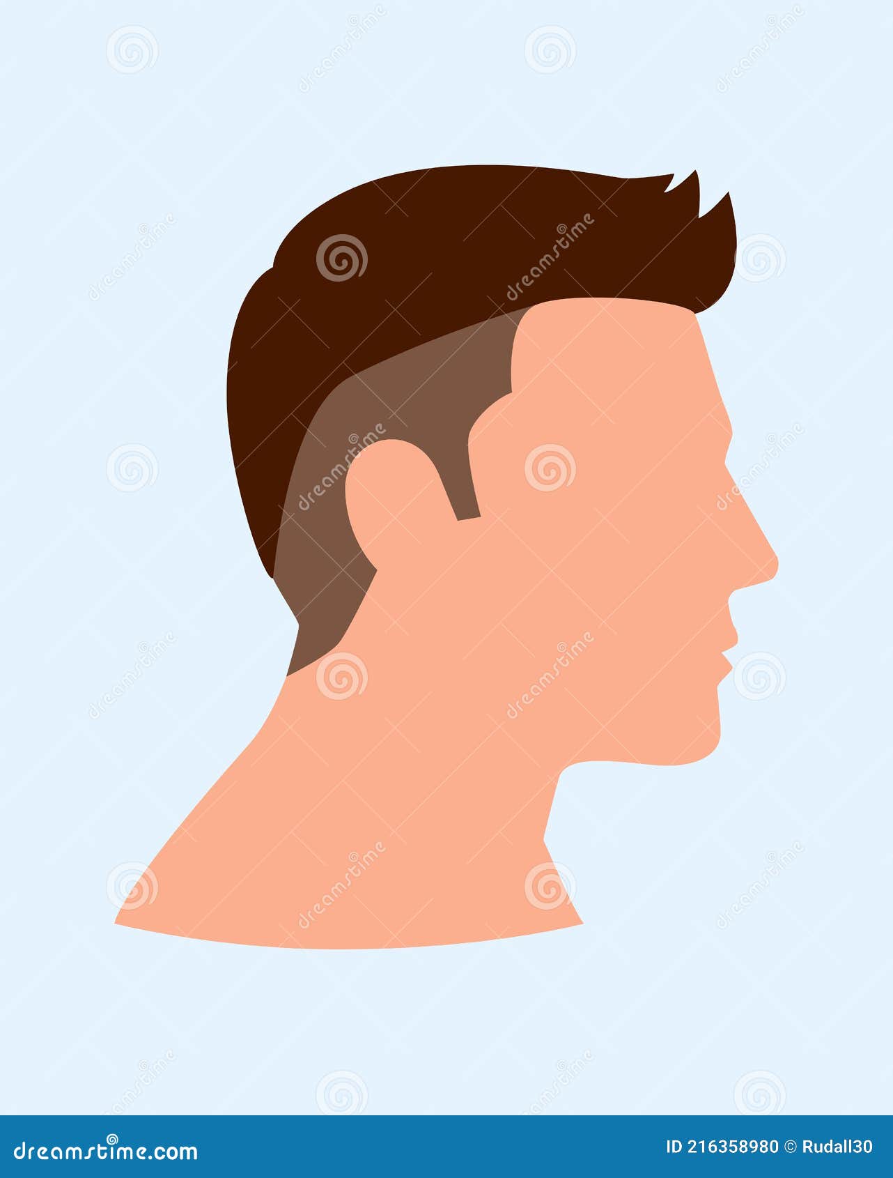 Side view of man face stock vector. Illustration of medium - 216358980