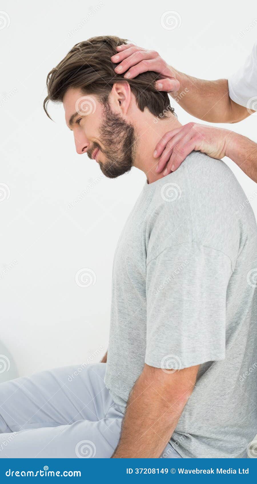 Side View of a Man Getting the Neck Adjustment Done Stock Image - Image ...