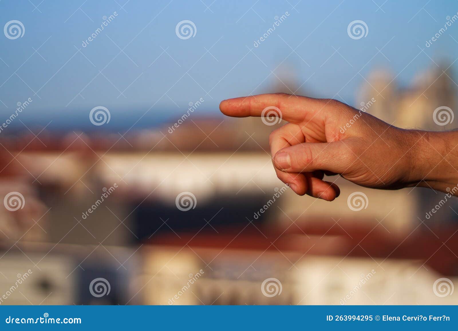 Side View of a Man& X27;s Closed Hand Pointing with His Index Finger ...