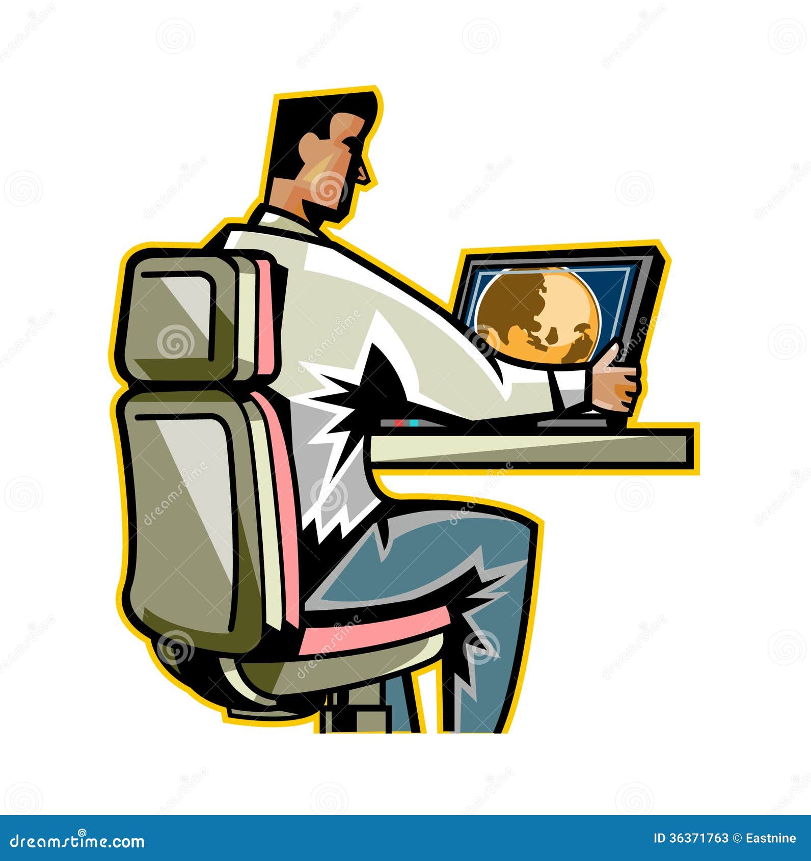 Side view of man stock vector. Illustration of screen - 36371763