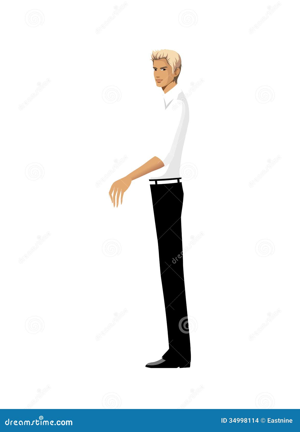 Side view of man stock vector. Illustration of standing - 34998114
