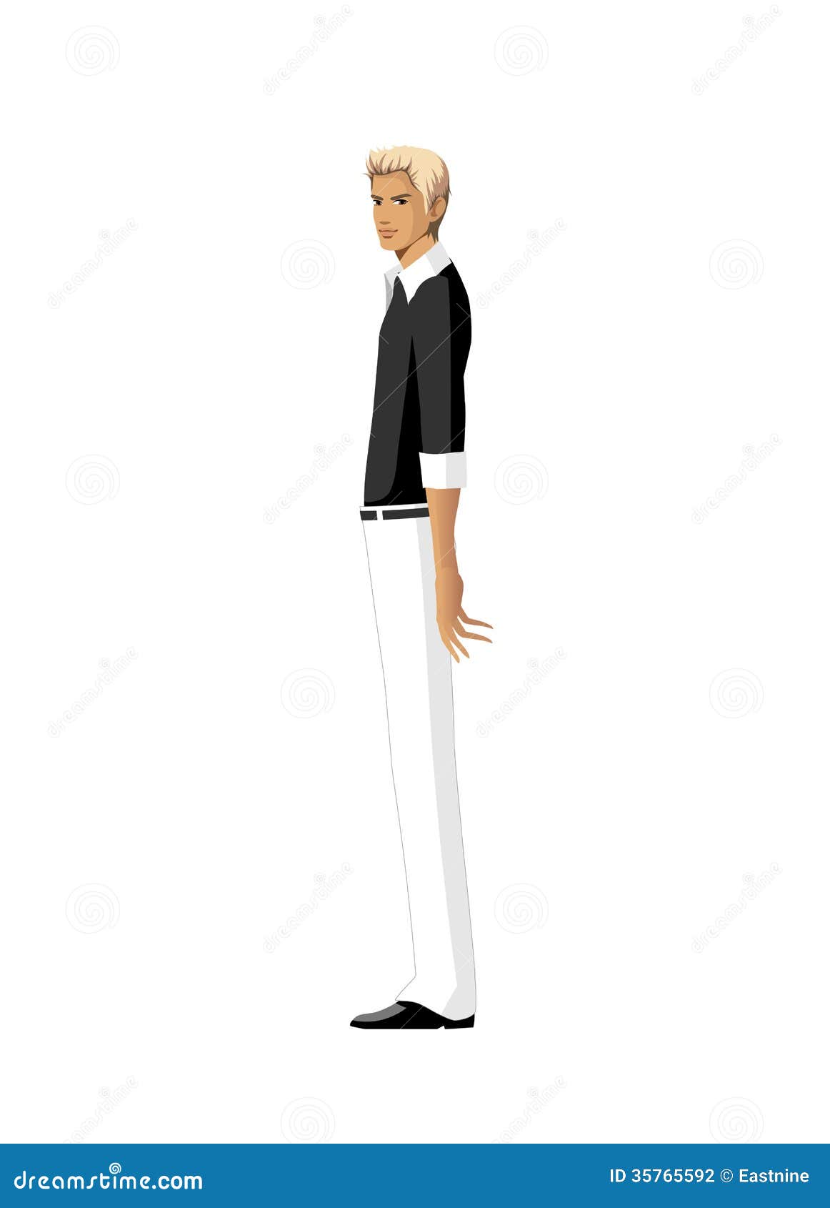 Side view of man stock vector. Illustration of clothing - 35765592