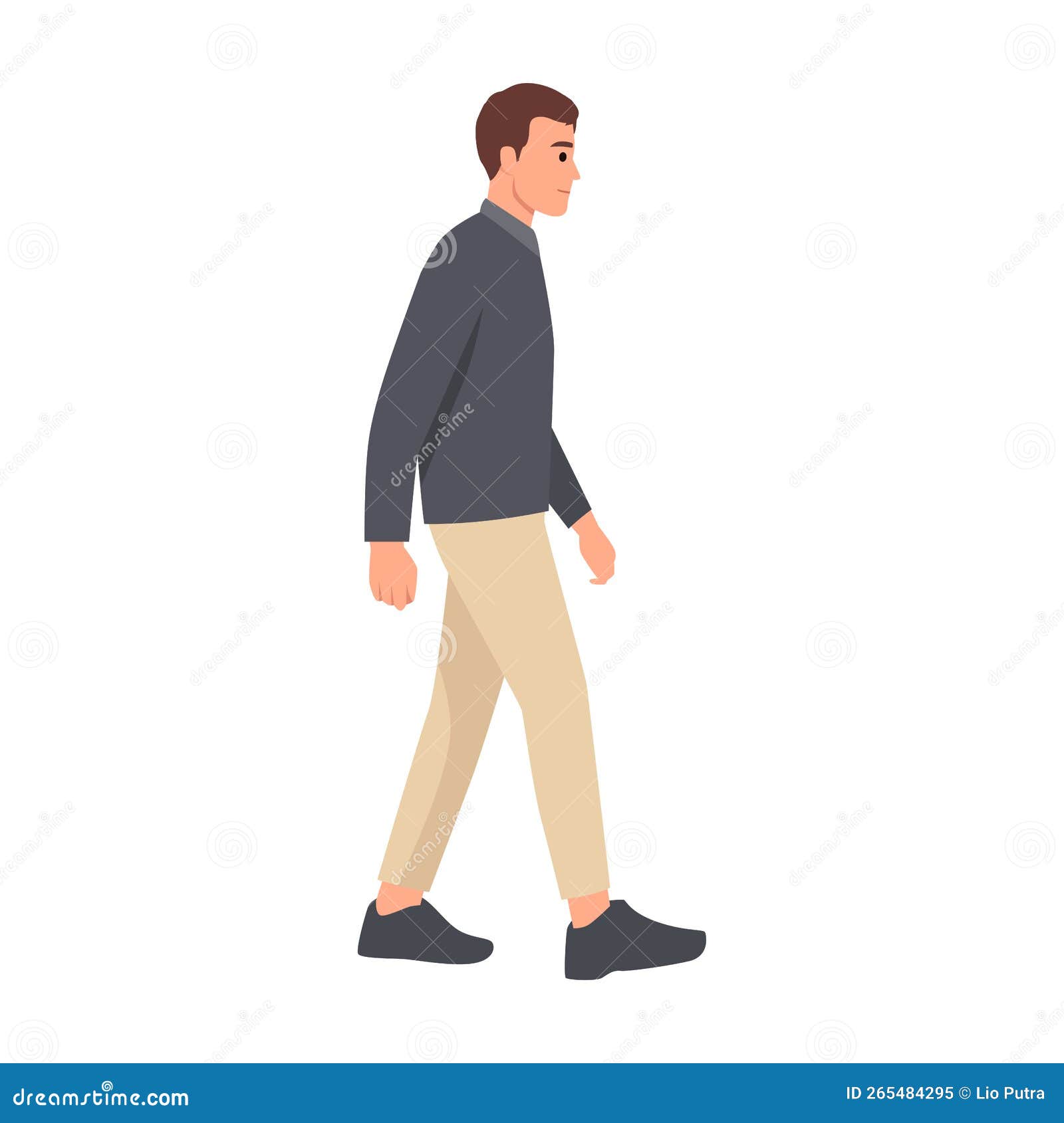 Side View of a Man Walking Forward. Flat Illustration Stock ...