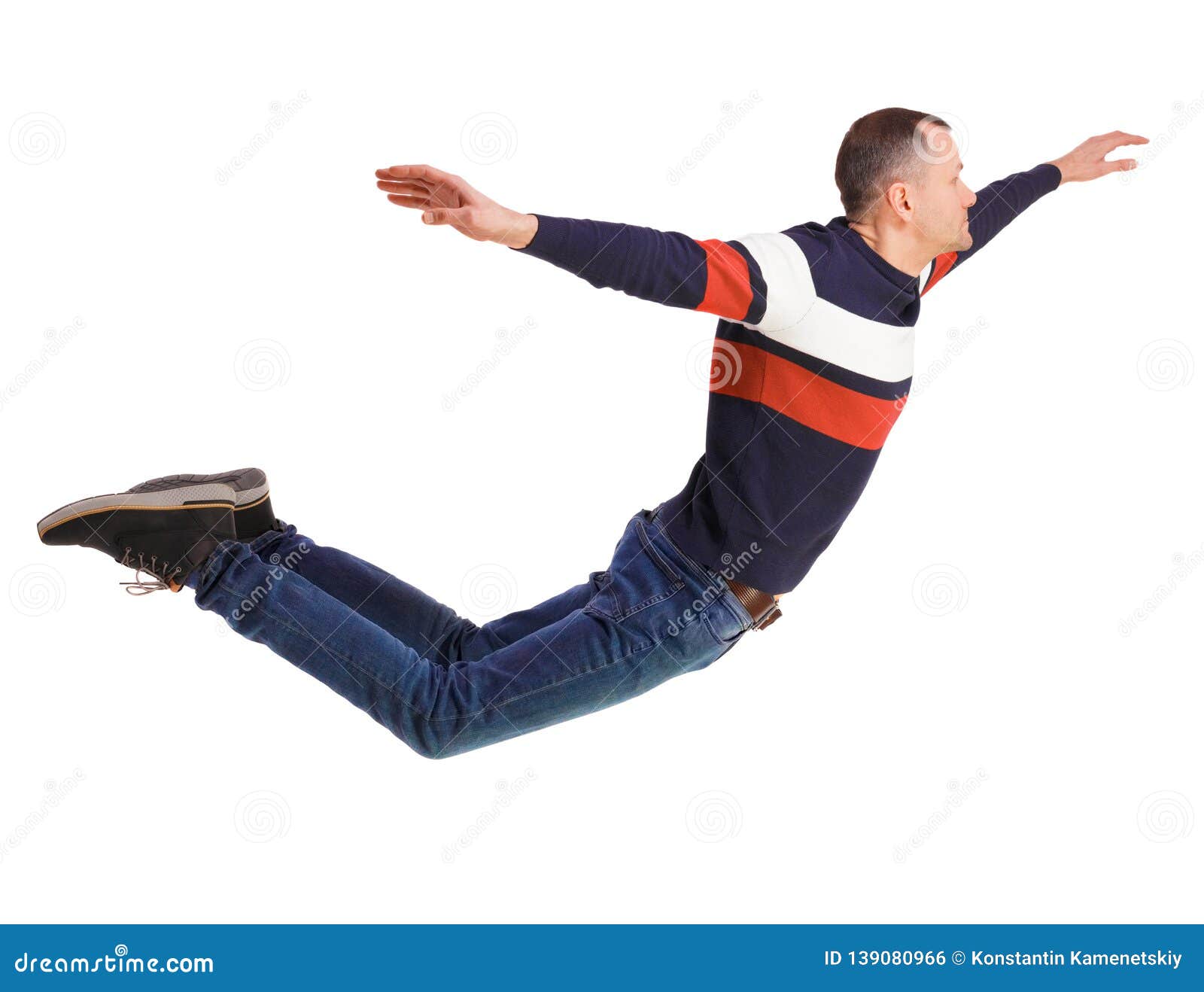 Side View of Man in Zero Gravity or a Fall Stock Photo - Image of human ...