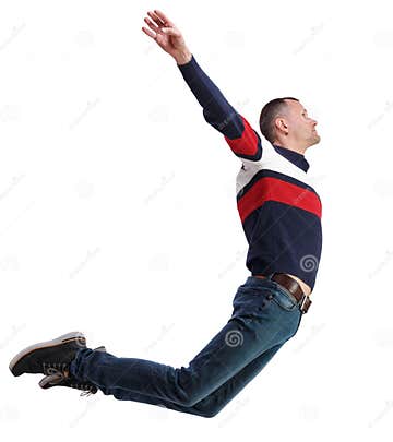 Side View of Man in Zero Gravity or a Fall Stock Image - Image of ...