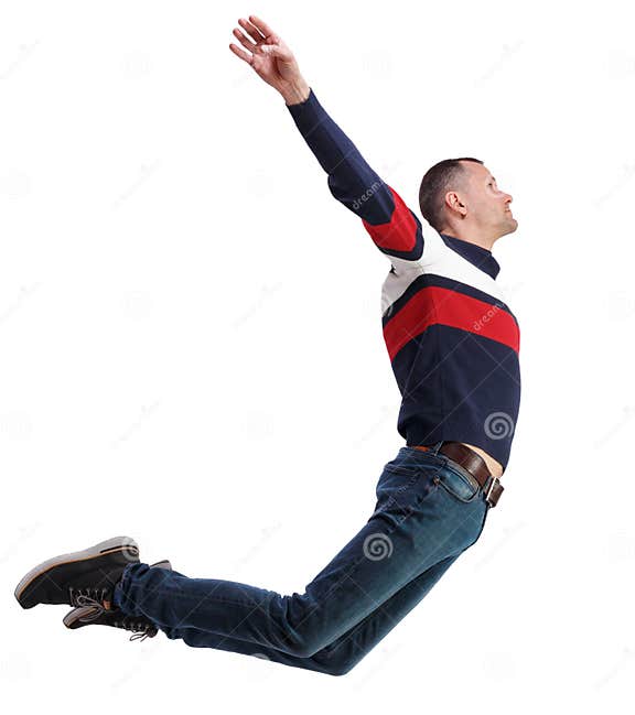 Side View of Man in Zero Gravity or a Fall Stock Image - Image of ...