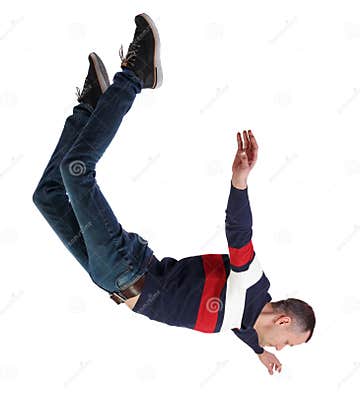 Side View of Man in Zero Gravity or a Fall Stock Image - Image of ...