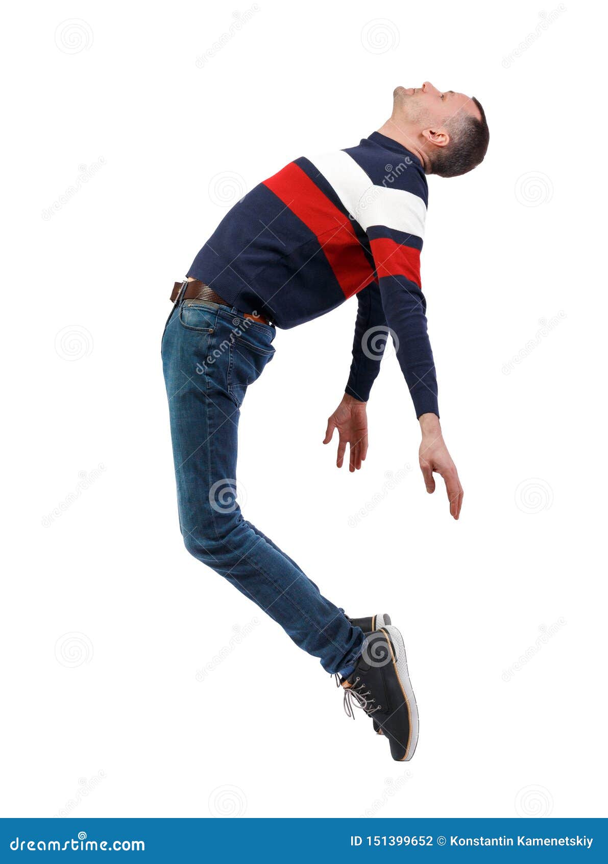 Side View of Man in Zero Gravity or a Fall Stock Photo - Image of ...