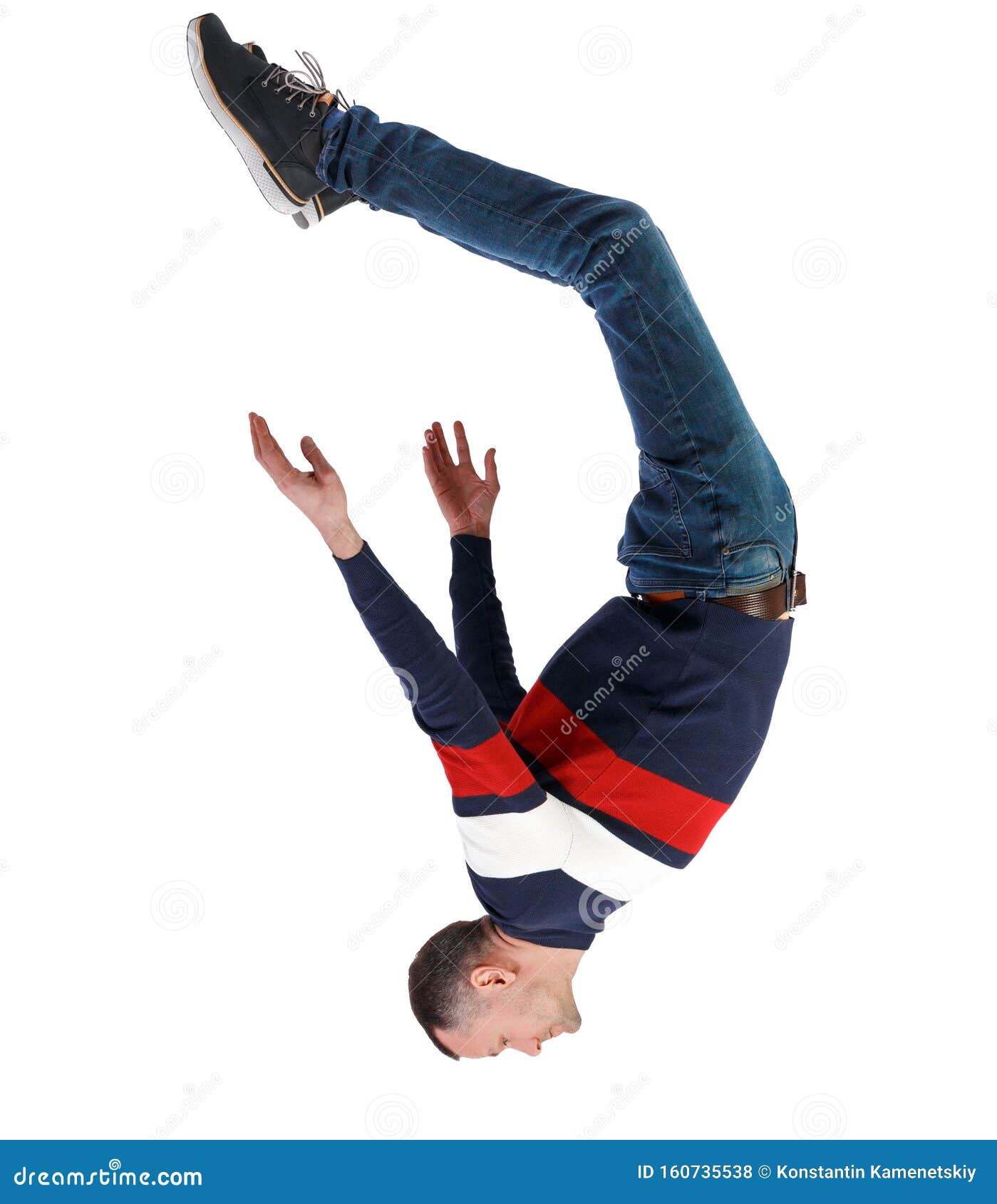 Side View of Man in Zero Gravity or a Fall Stock Photo - Image of ...