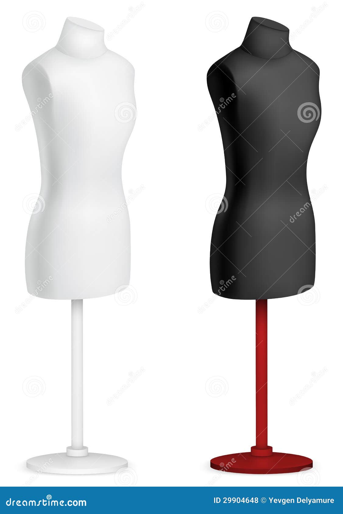 Empty Female Mannequin Torso Template. Stock Vector - Illustration of ...