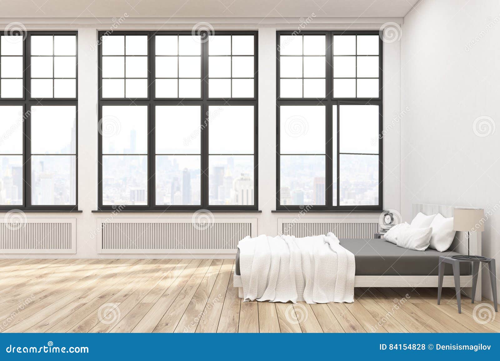 Side View of a Master Bedroom with a Bed. Stock Illustration ...