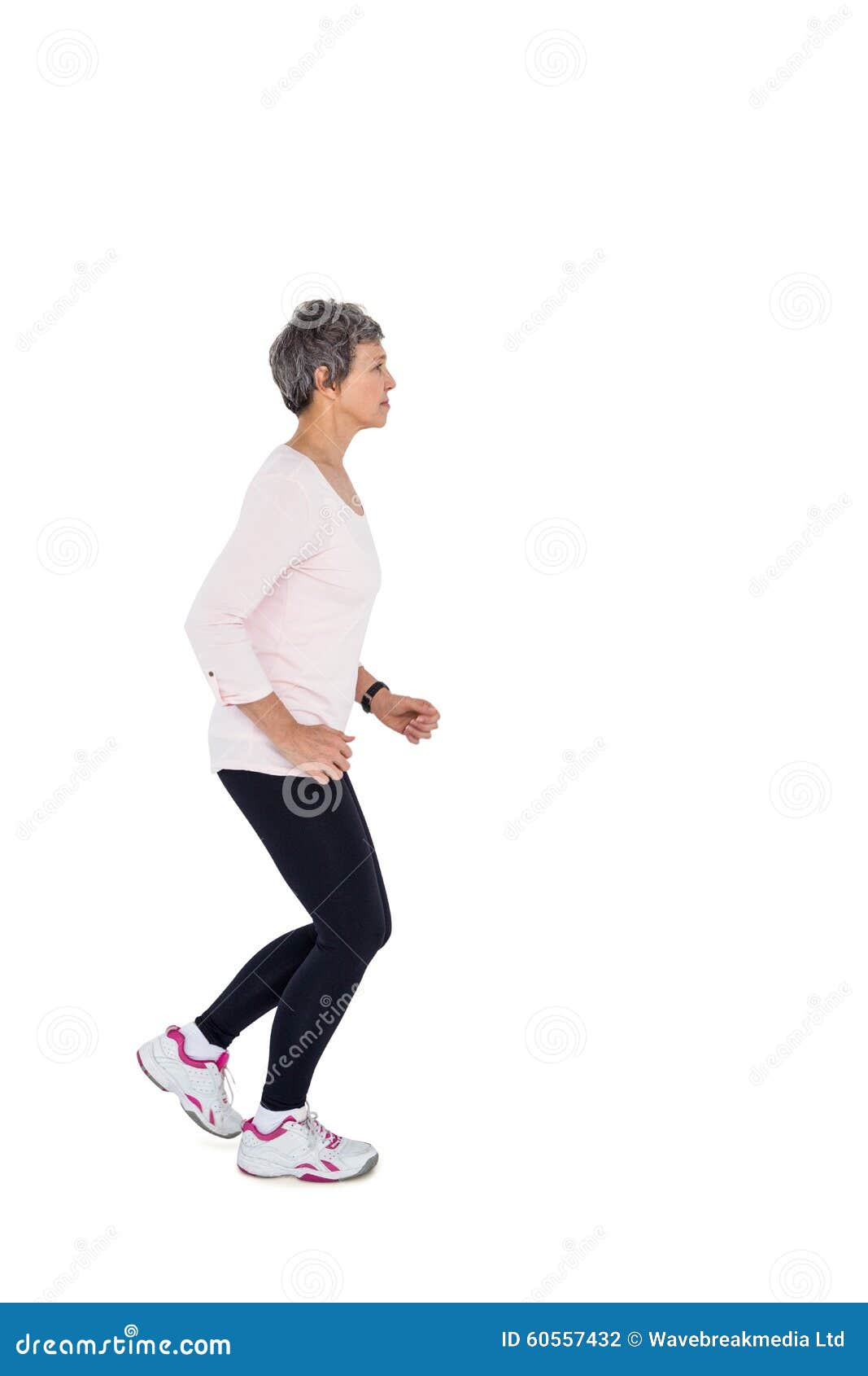 Side View of Mature Woman Jogging Stock Photo - Image of sportswear ...