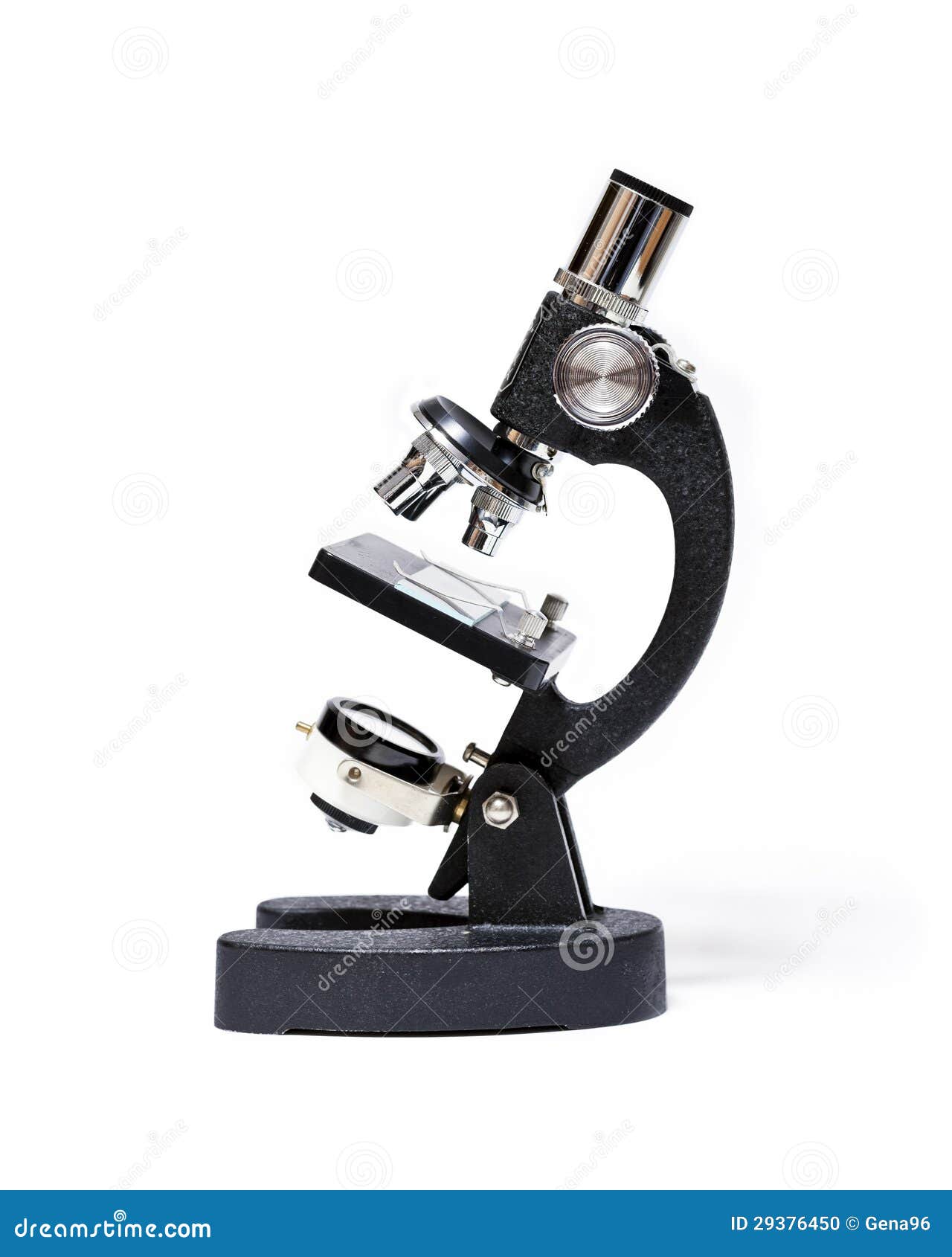 Side View of a Microscope on White Background Stock Photo - Image of ...