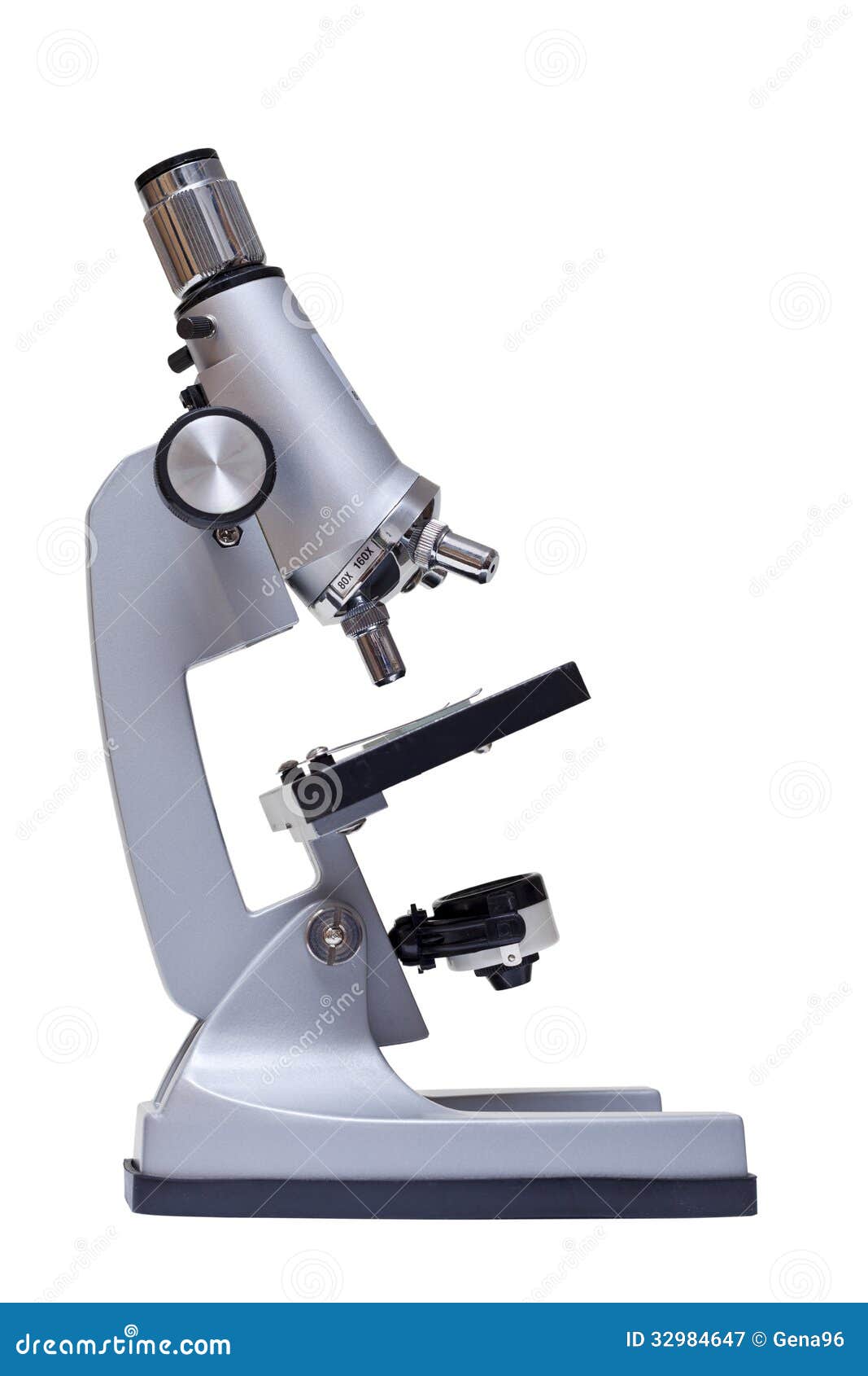 Side View of a Microscope Isolated on White Background Stock Image ...