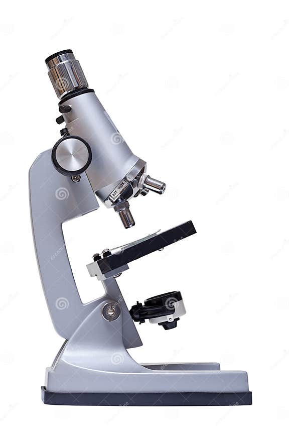 Side View of a Microscope Isolated on White Background Stock Image ...