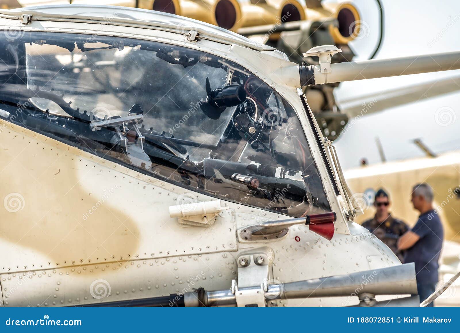 Side View Military Attack Helicopter Cockpit Editorial Photo - Image of ...