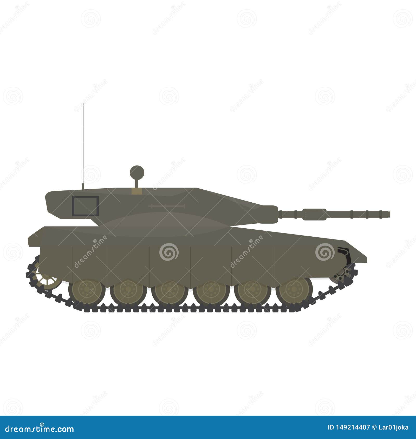 Side View of a Military War Tank Stock Vector - Illustration of army ...