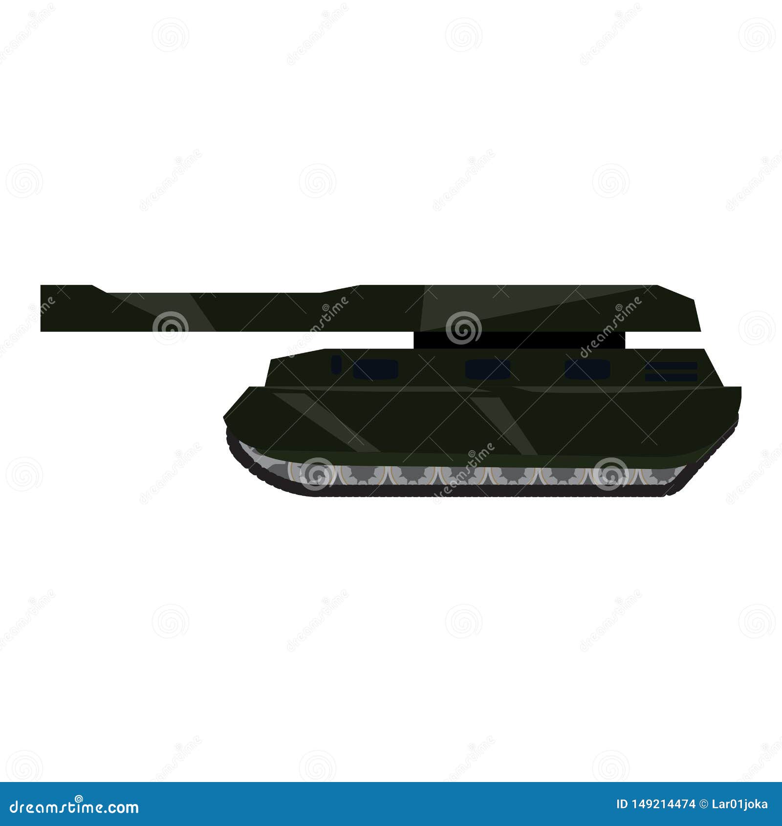 Side View of a Military War Tank Stock Vector - Illustration of tank ...