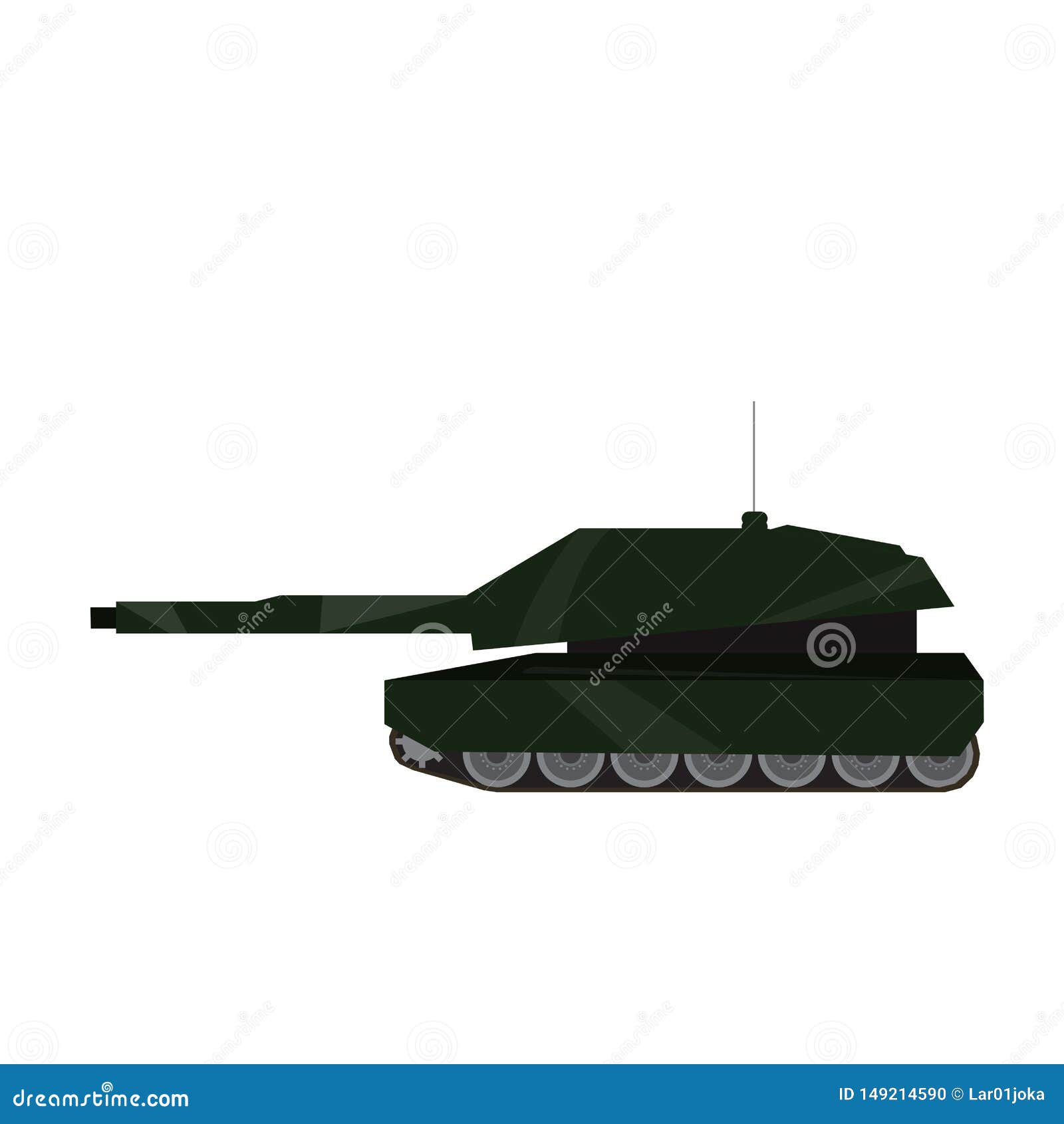 Side View of a Military War Tank Stock Vector - Illustration of steel ...