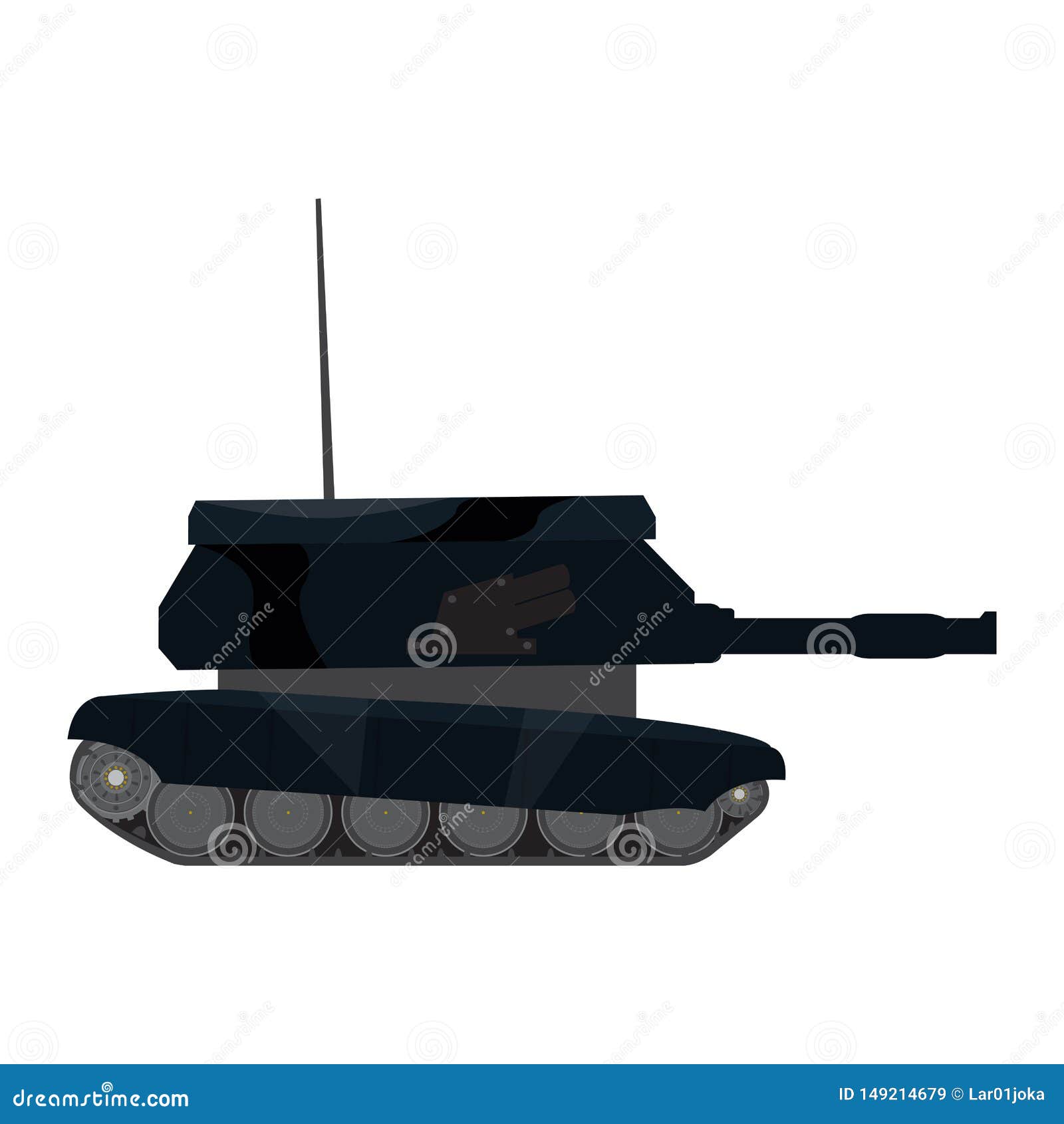 Side View of a Military War Tank Stock Vector - Illustration of clipart ...