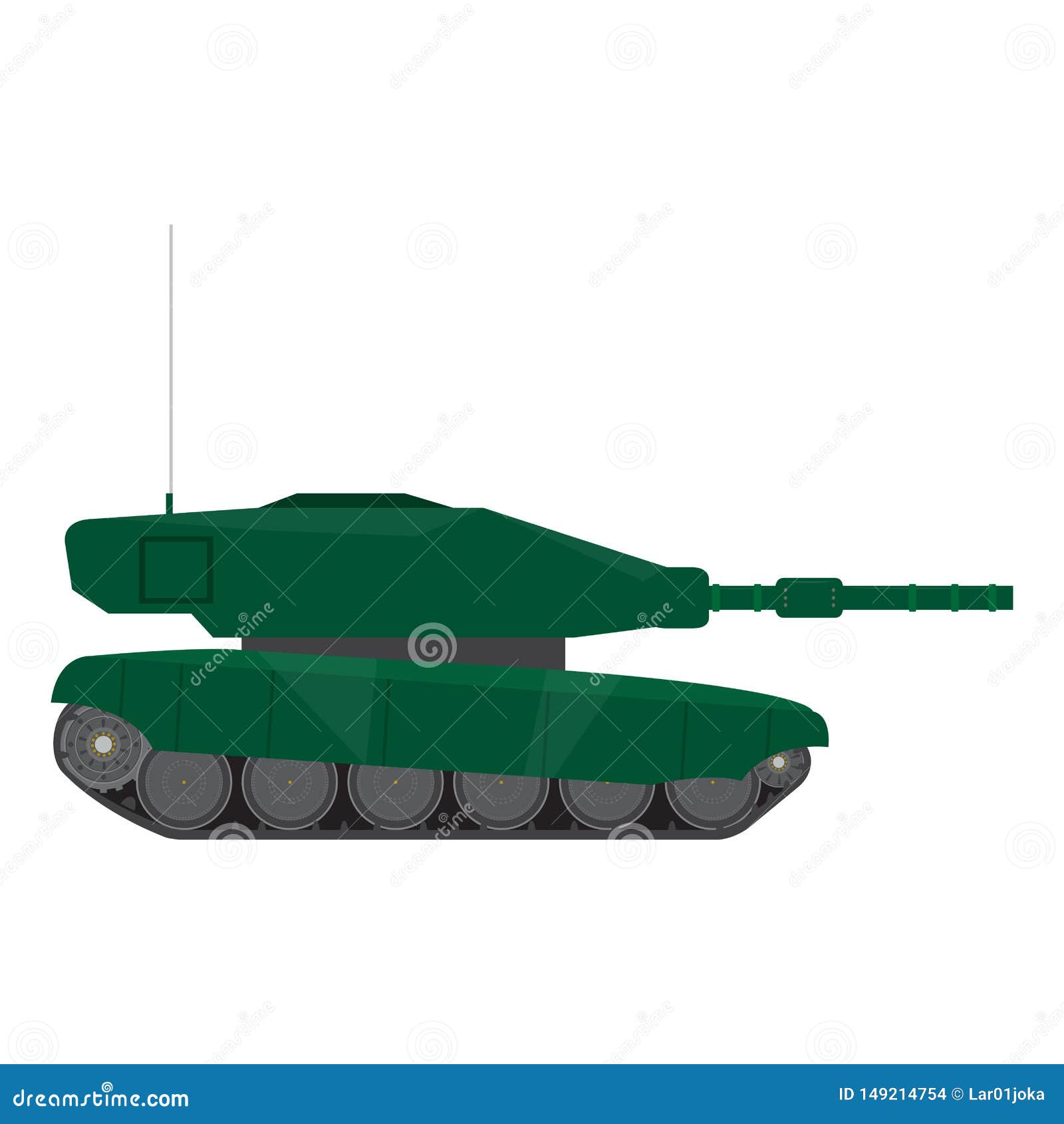 Side View of a Military War Tank Stock Vector - Illustration of track ...