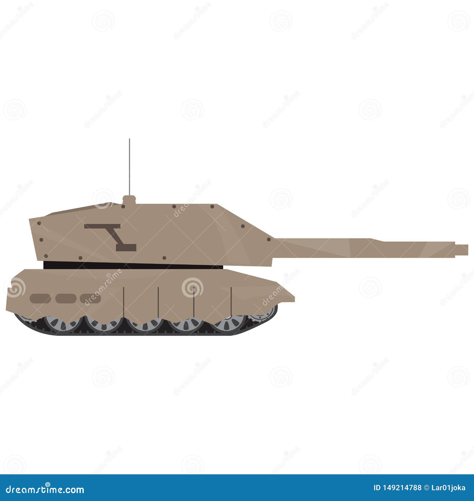 Side View of a Military War Tank Stock Vector - Illustration of ...