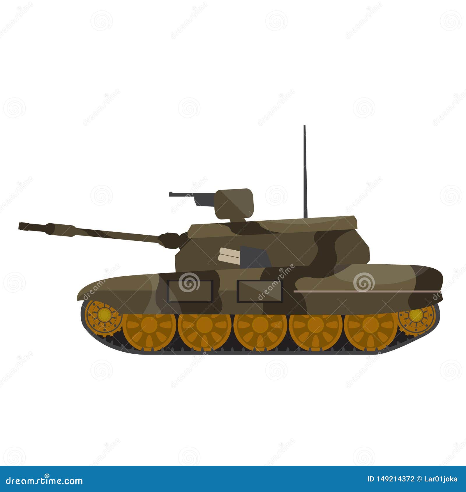 Side View of a Military War Tank Stock Vector - Illustration of armor ...
