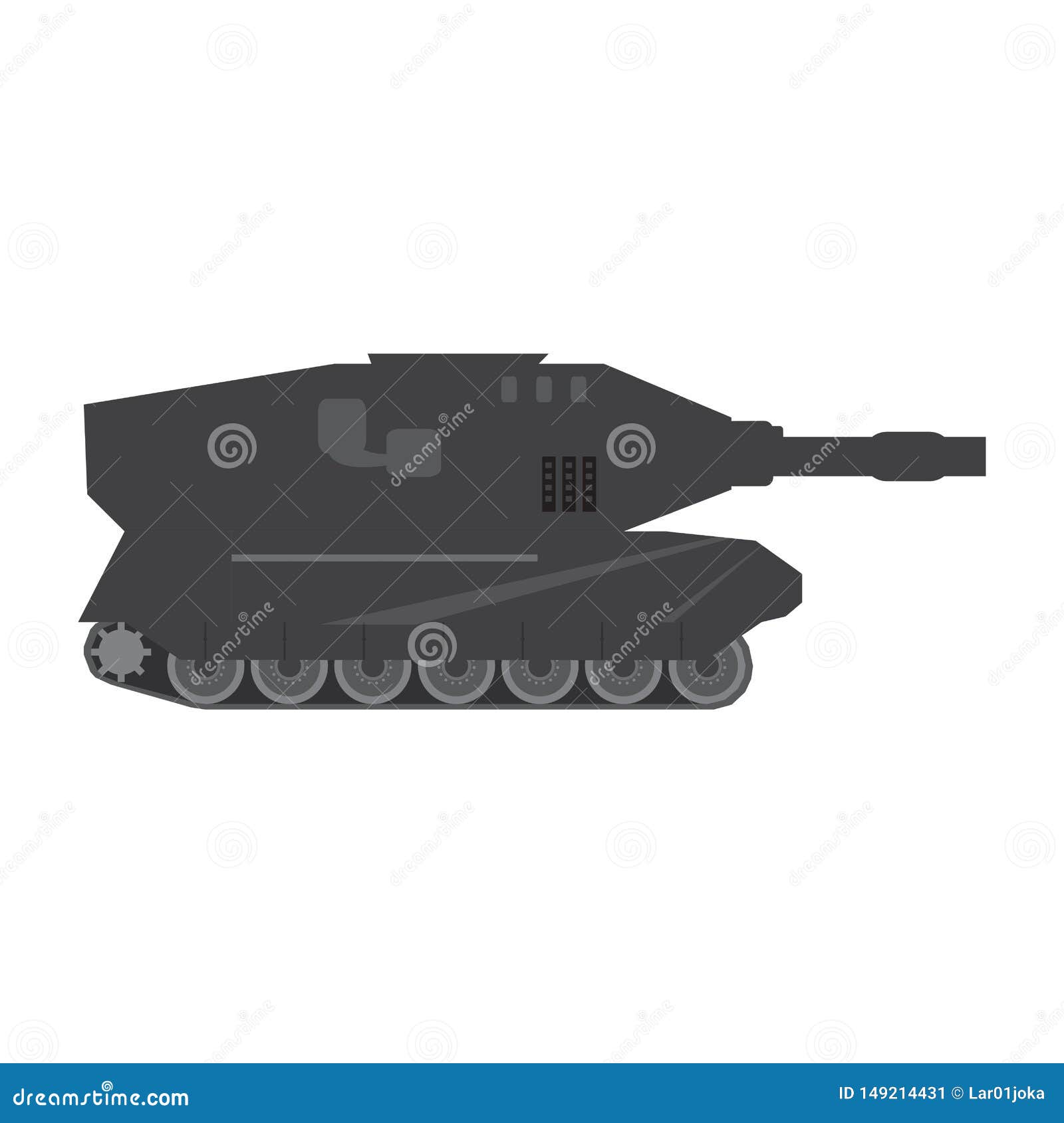 Side View of a Military War Tank Stock Vector - Illustration of side ...