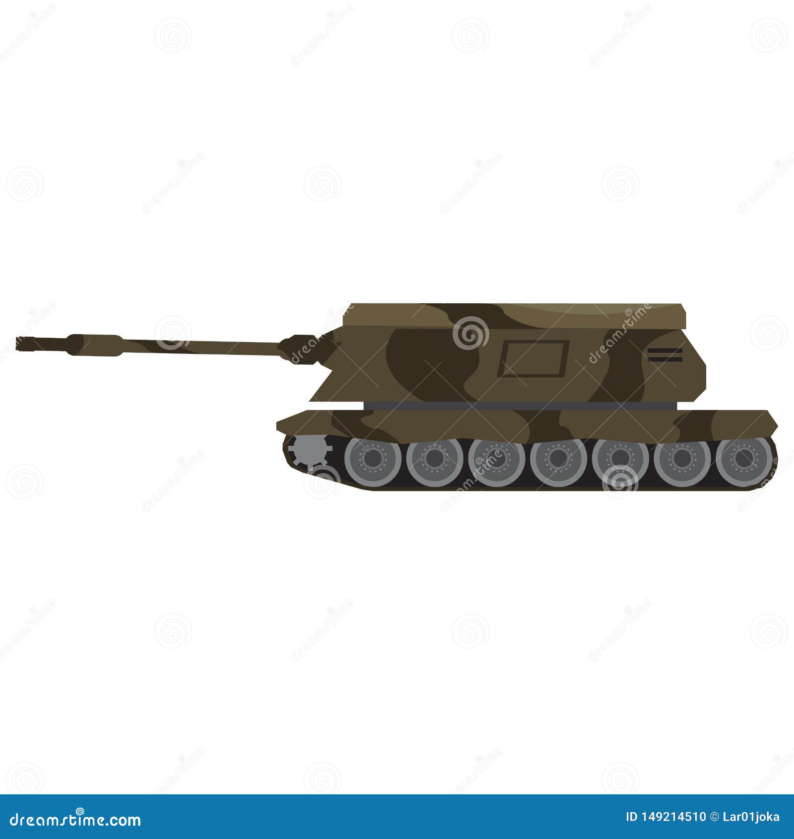Side View of a Military War Tank Stock Vector - Illustration of side ...