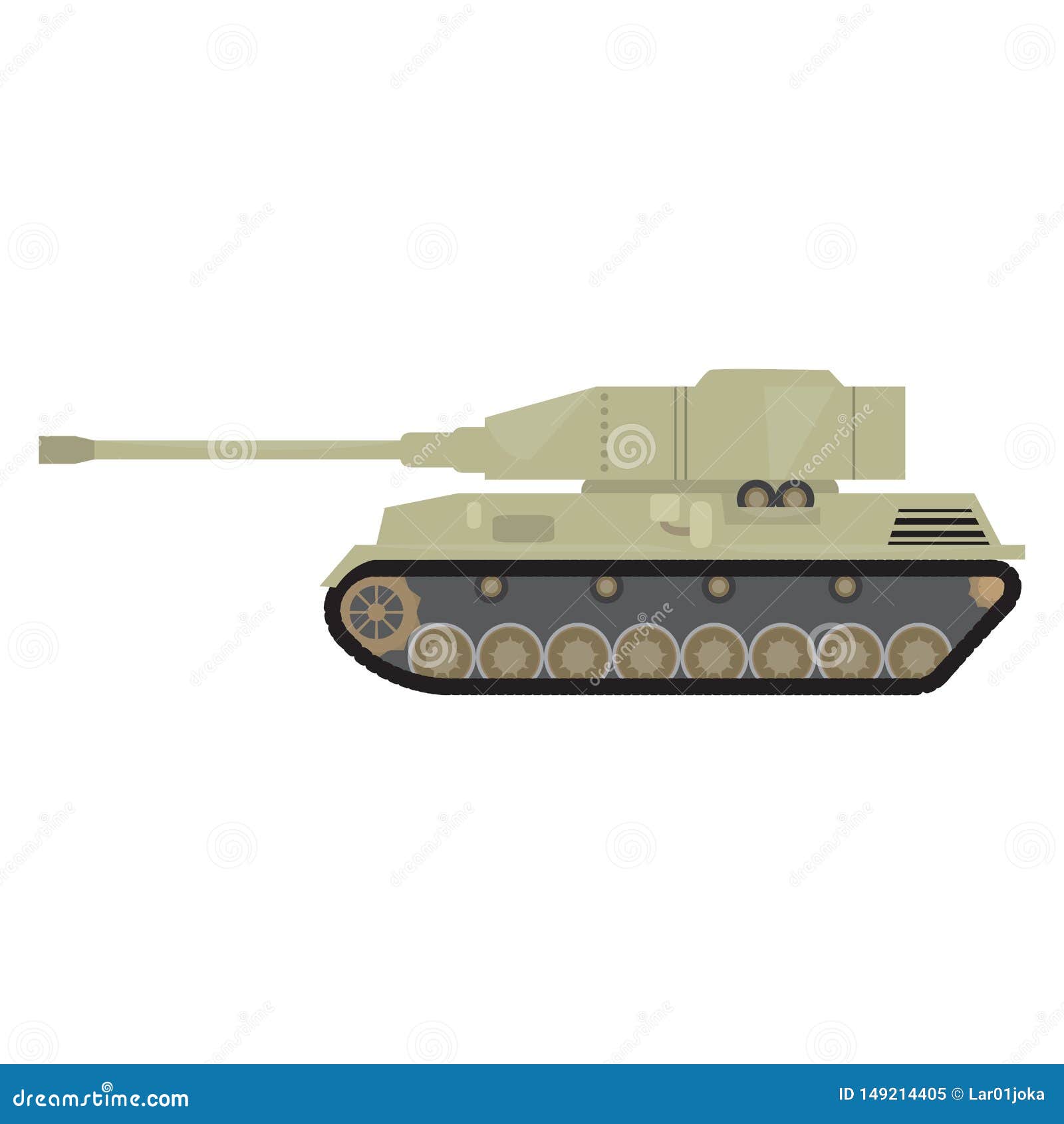 Side View of a Military War Tank Stock Vector - Illustration of army ...