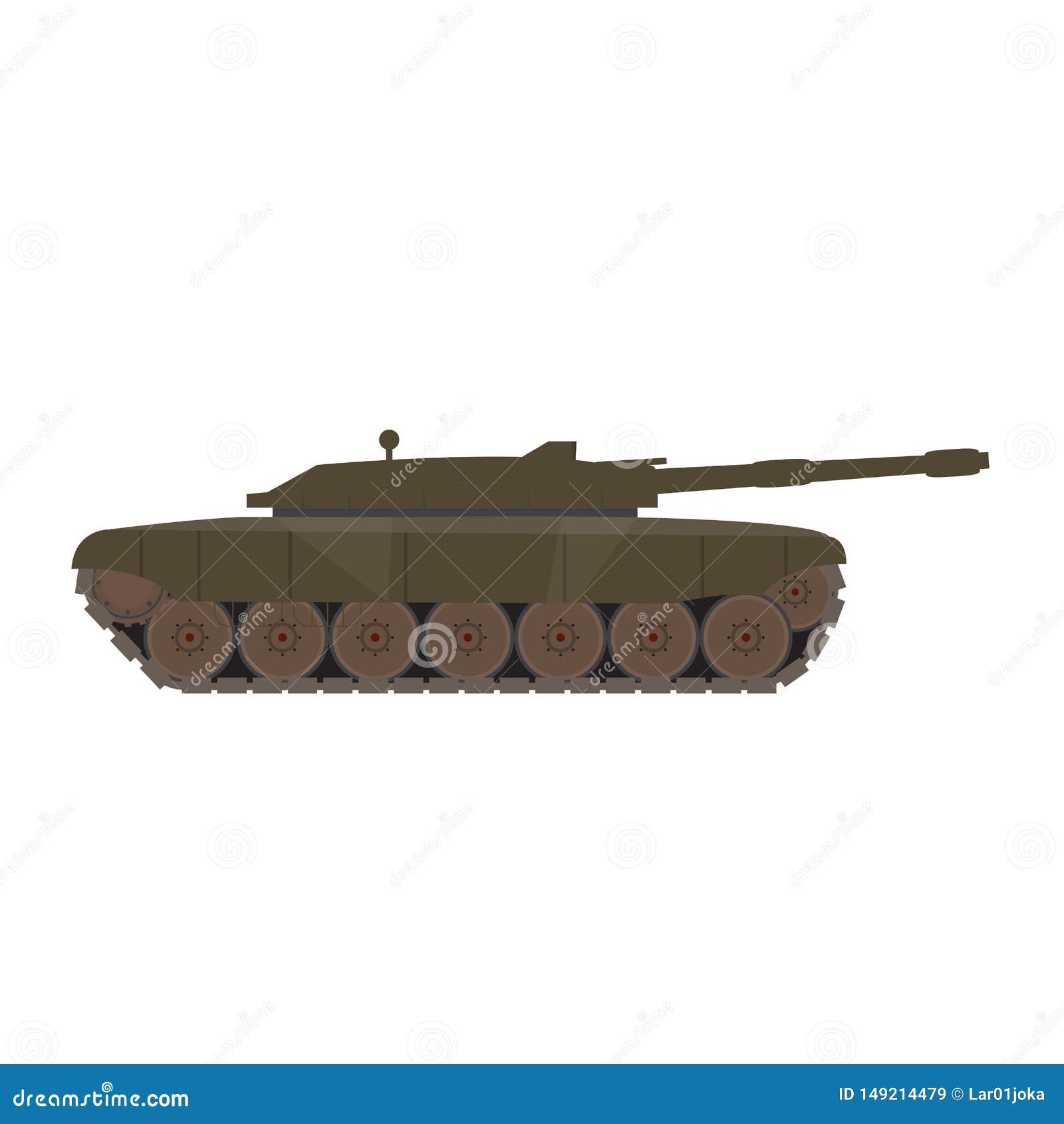Side View of a Military War Tank Stock Vector - Illustration of armored ...