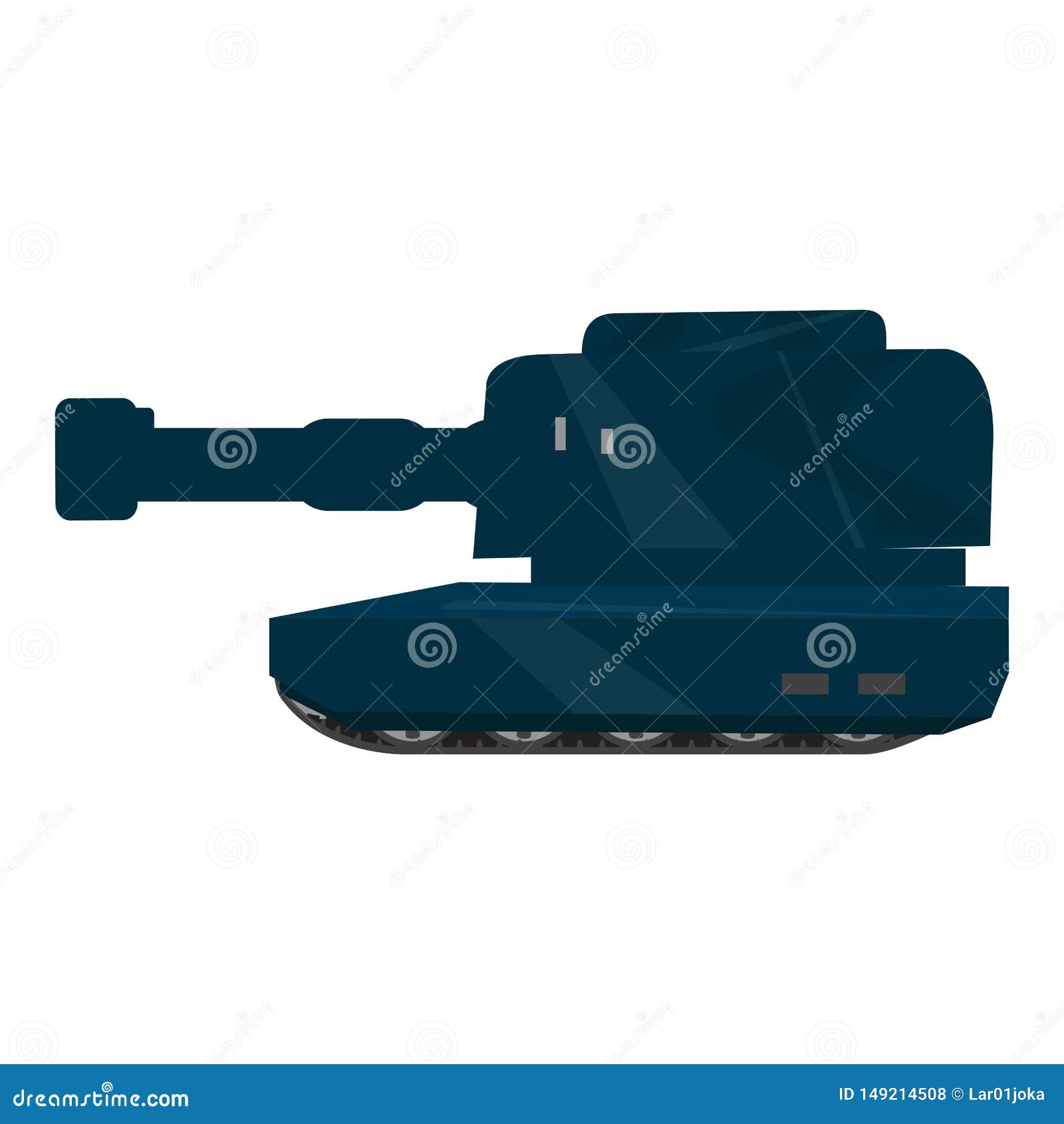 Side View of a Military War Tank Stock Vector - Illustration of weapon ...