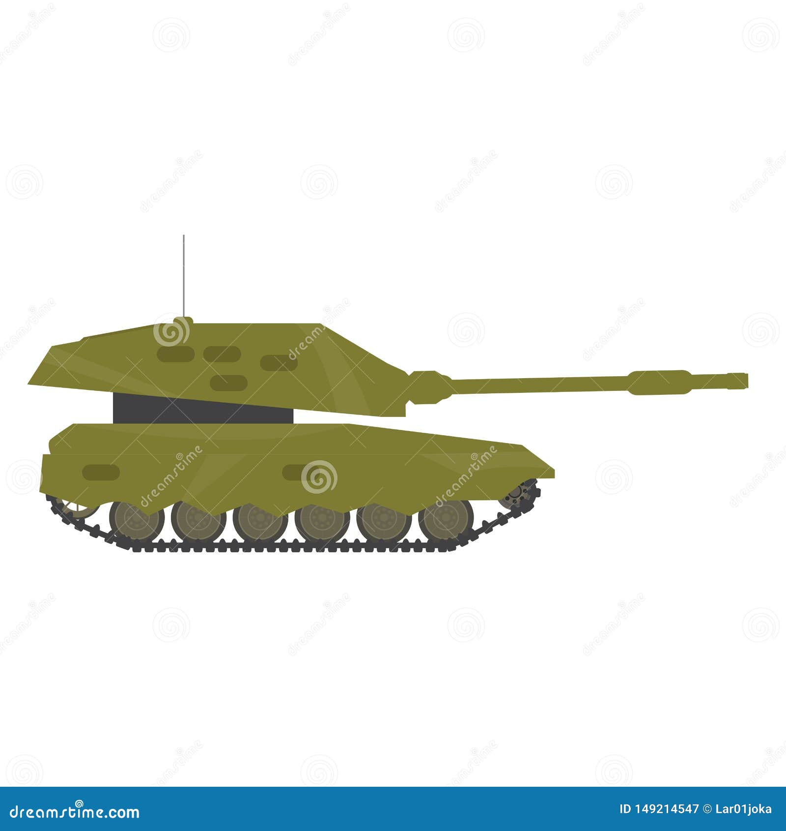 Side View of a Military War Tank Stock Vector - Illustration of heavy ...