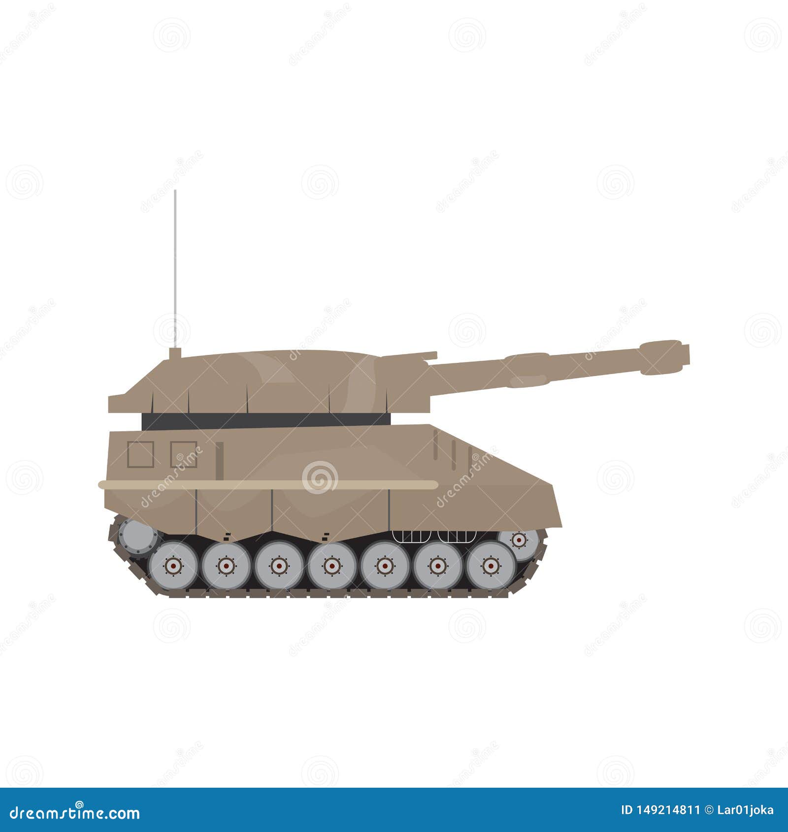 Side View of a Military War Tank Stock Vector - Illustration of armed ...