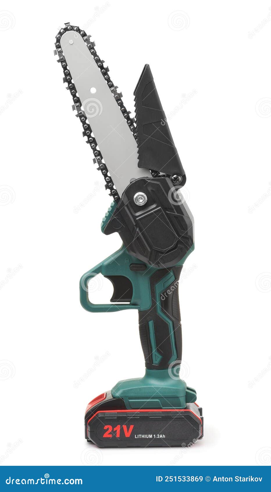 Side View of Mini Portable Electric Chain Saw Stock Image - Image of ...