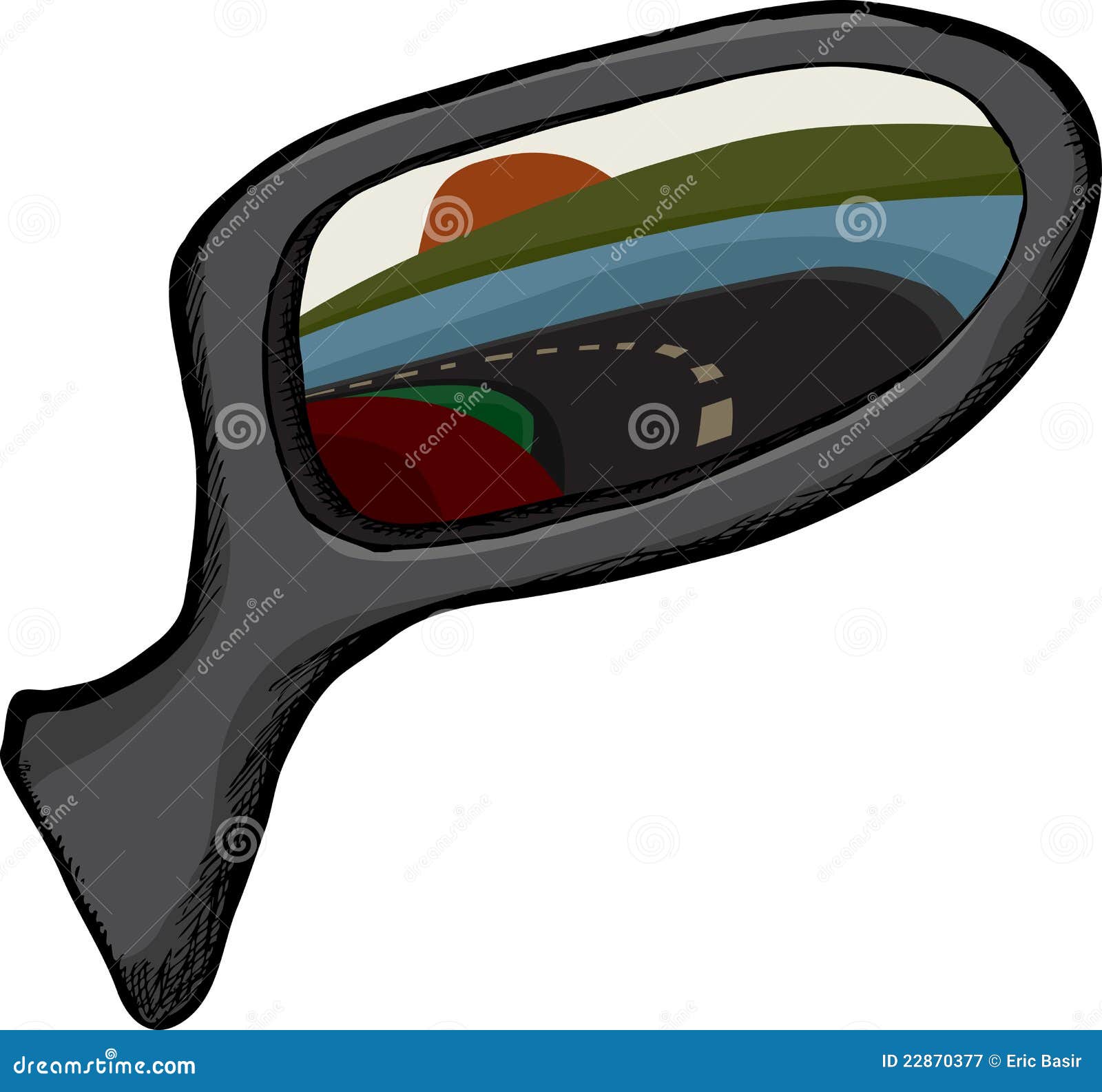 Side View Mirror stock vector. Illustration of rear, road - 22870377