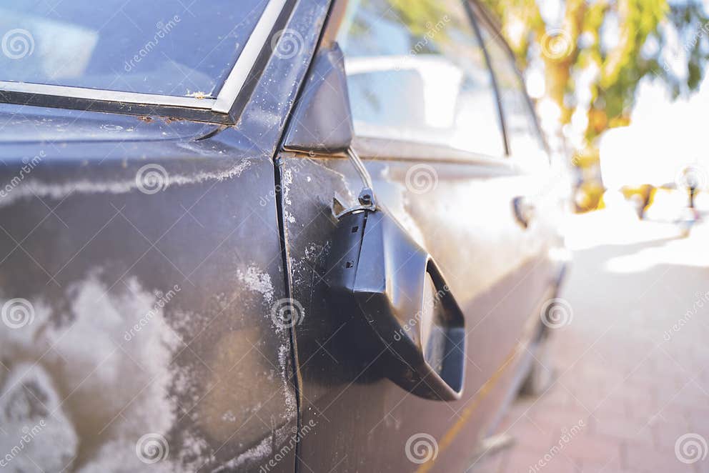 Side View Mirror Has Broken. Stock Photo - Image of glass, reflection ...