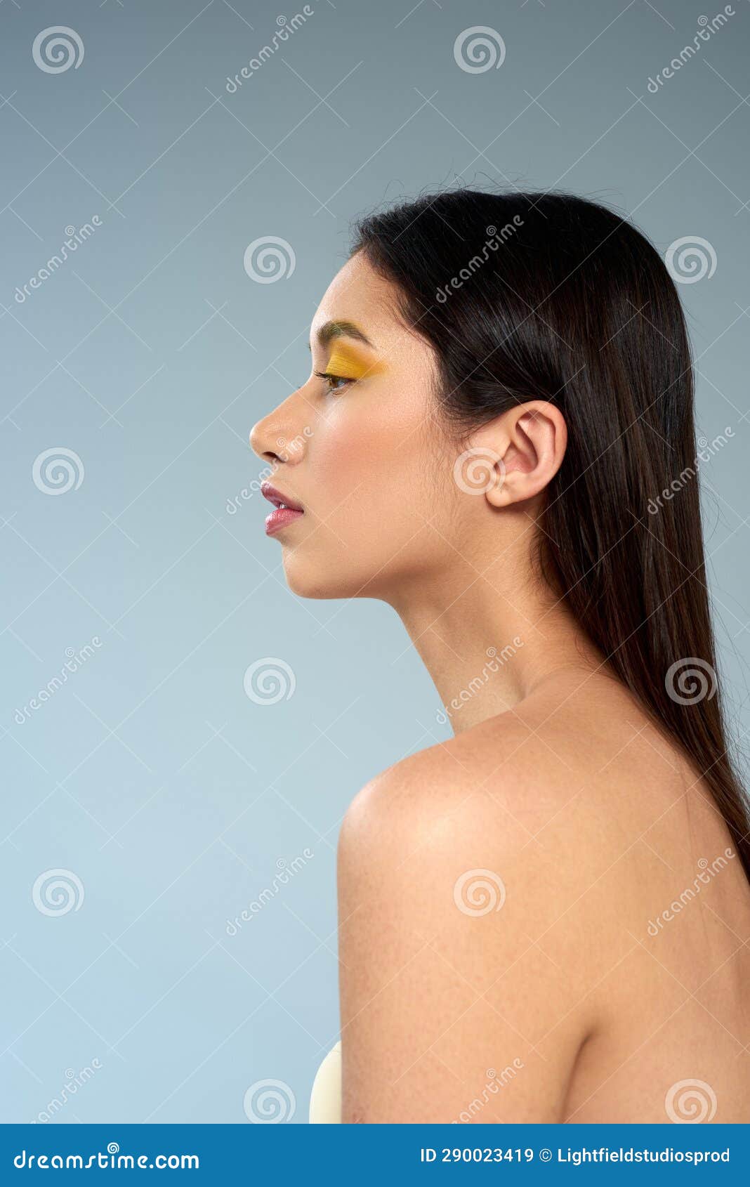 Side View of Model with Bold Stock Image - Image of allure, asian ...