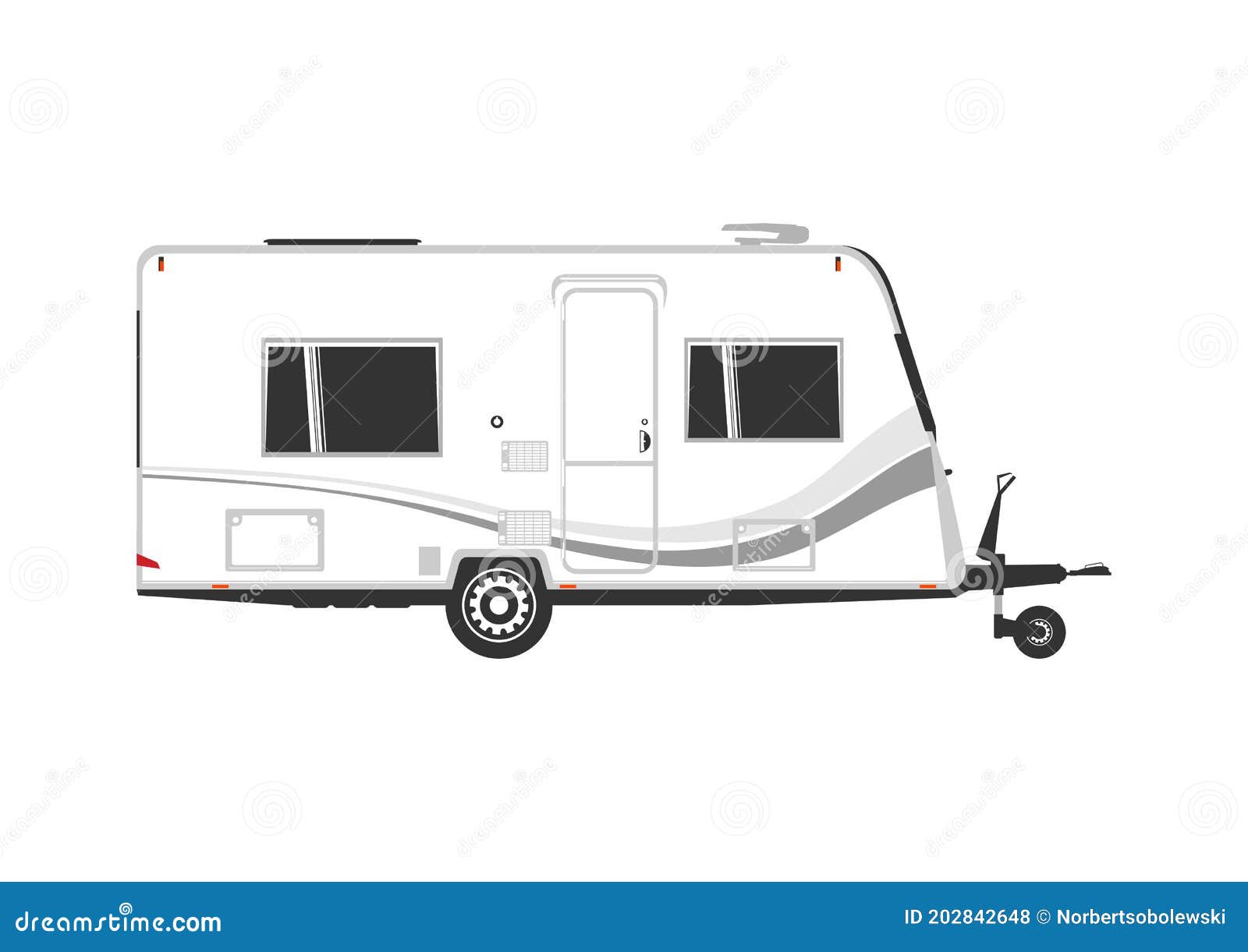 Side View Of Modern Caravan Vector Illustration | CartoonDealer.com ...