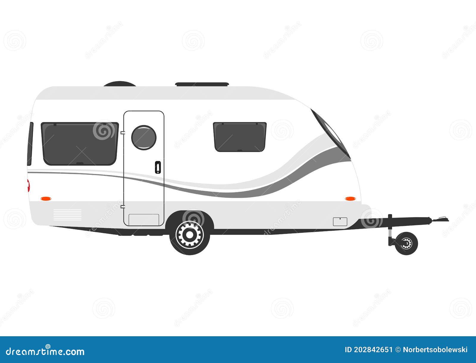 Side View of Modern Caravan Stock Vector - Illustration of journey ...