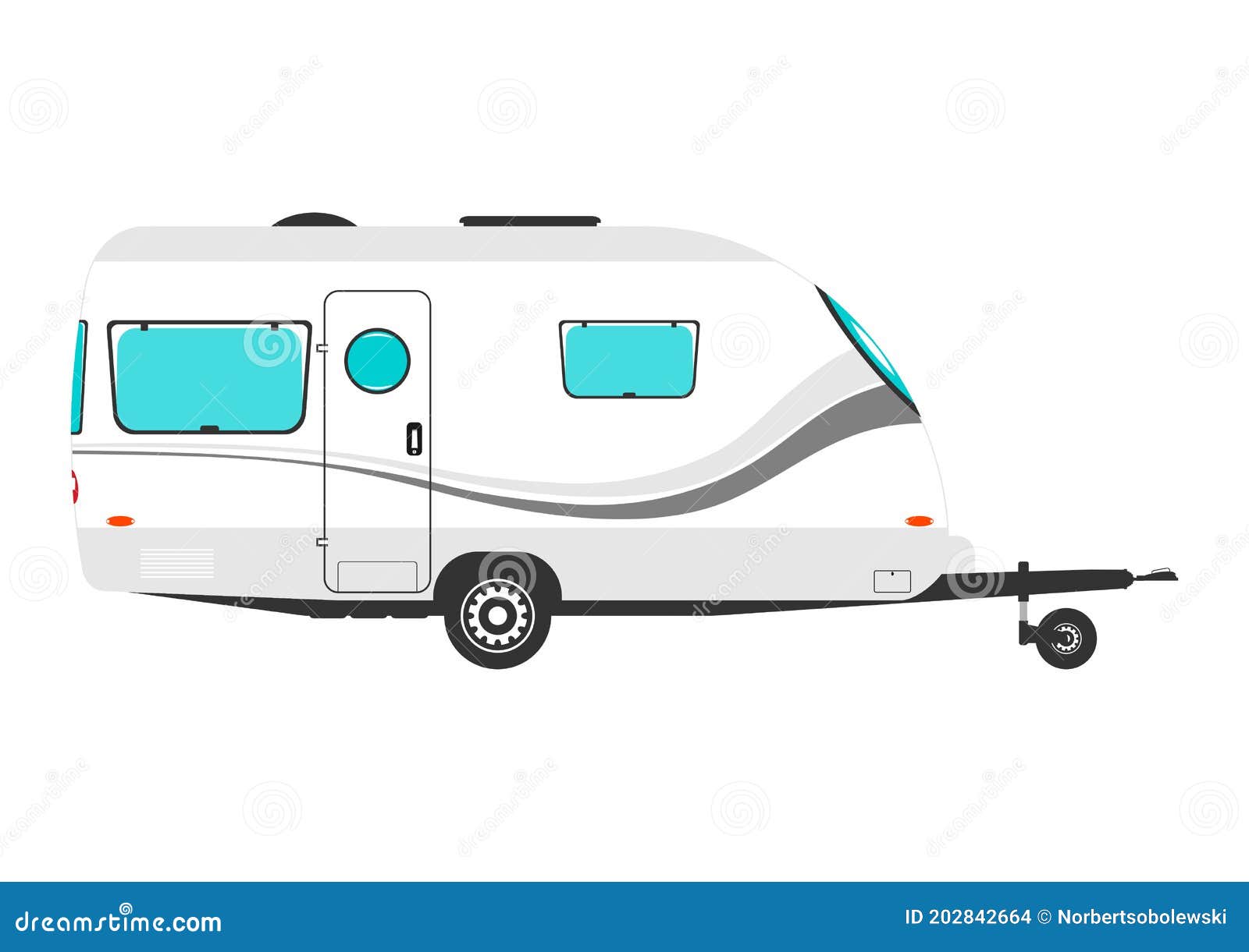 Side View of Modern Caravan Stock Vector - Illustration of journey ...