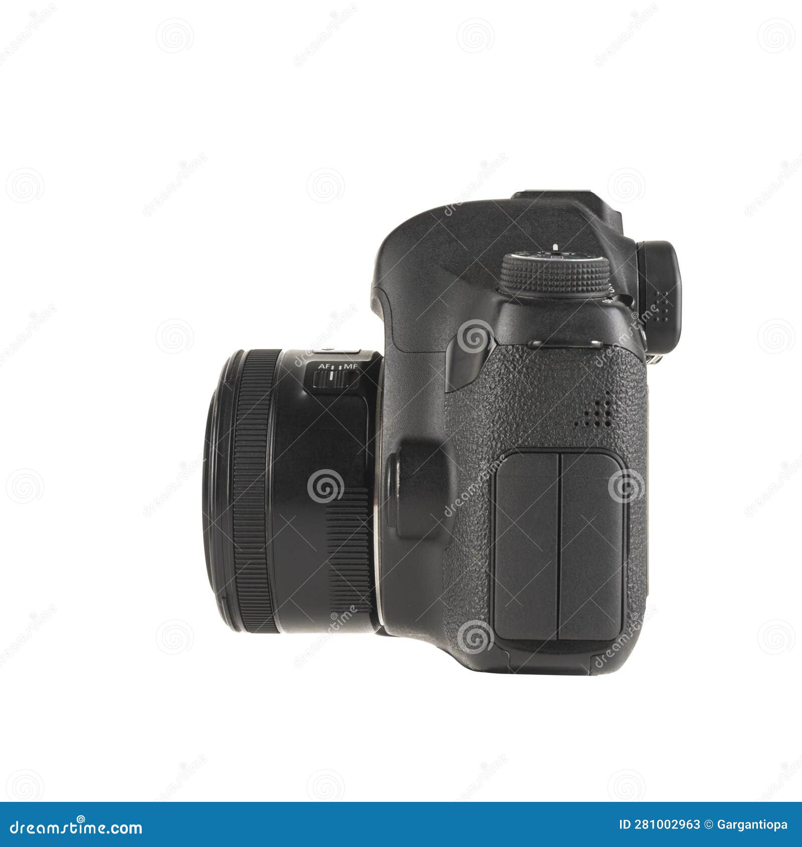Side View of Modern DSLR Camera Stock Image - Image of creativity ...