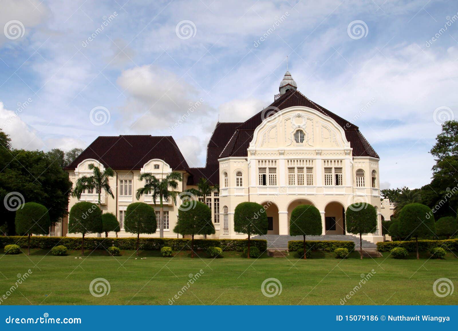 Side View of the Modern European Palace Stock Photo - Image of brick ...