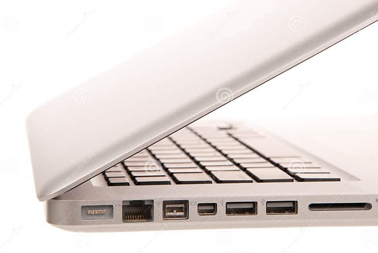Side View of Modern Laptop Computer Slots Stock Image - Image of ...