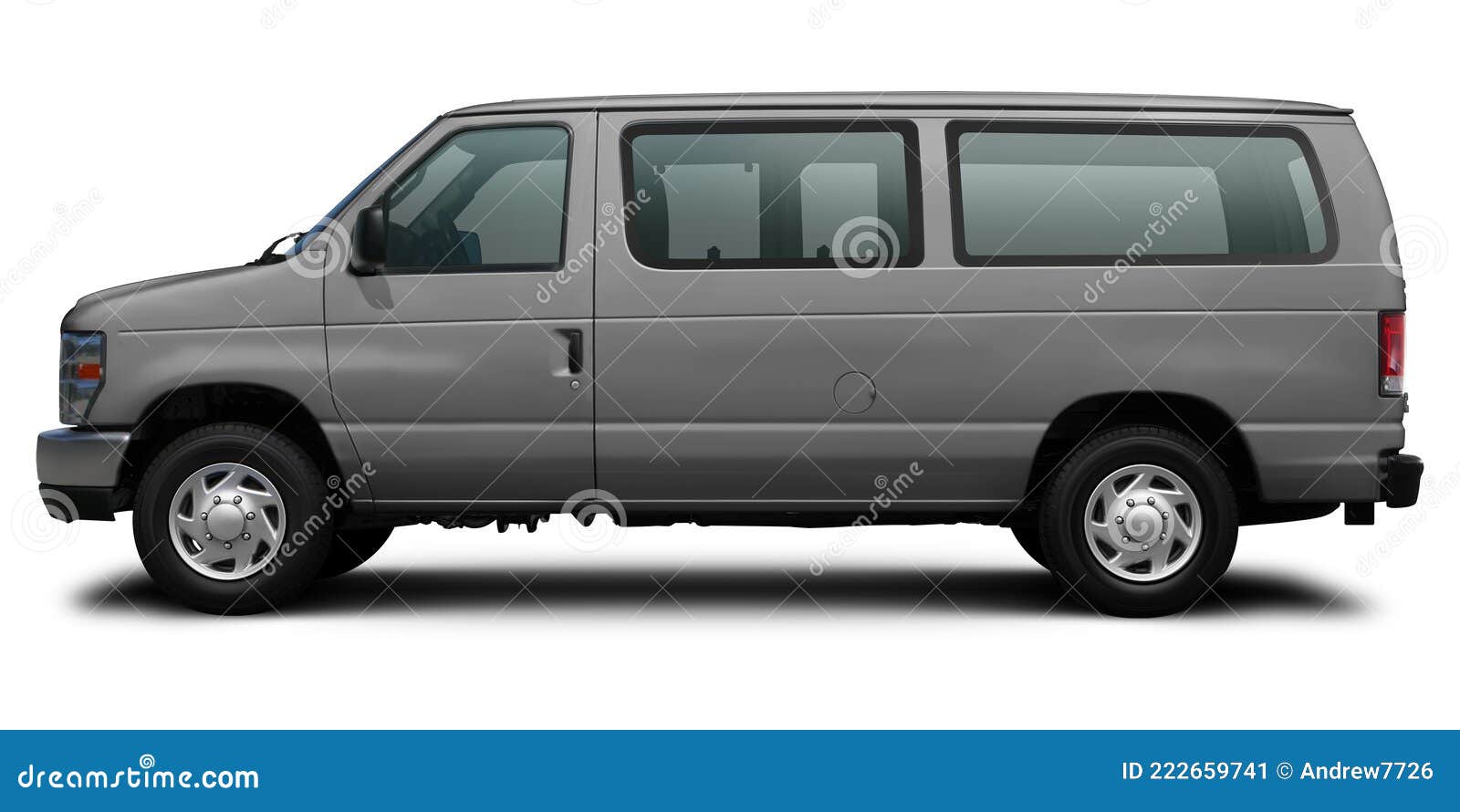 Side View of a Modern Passenger American Minibus in Gray. Stock Image ...