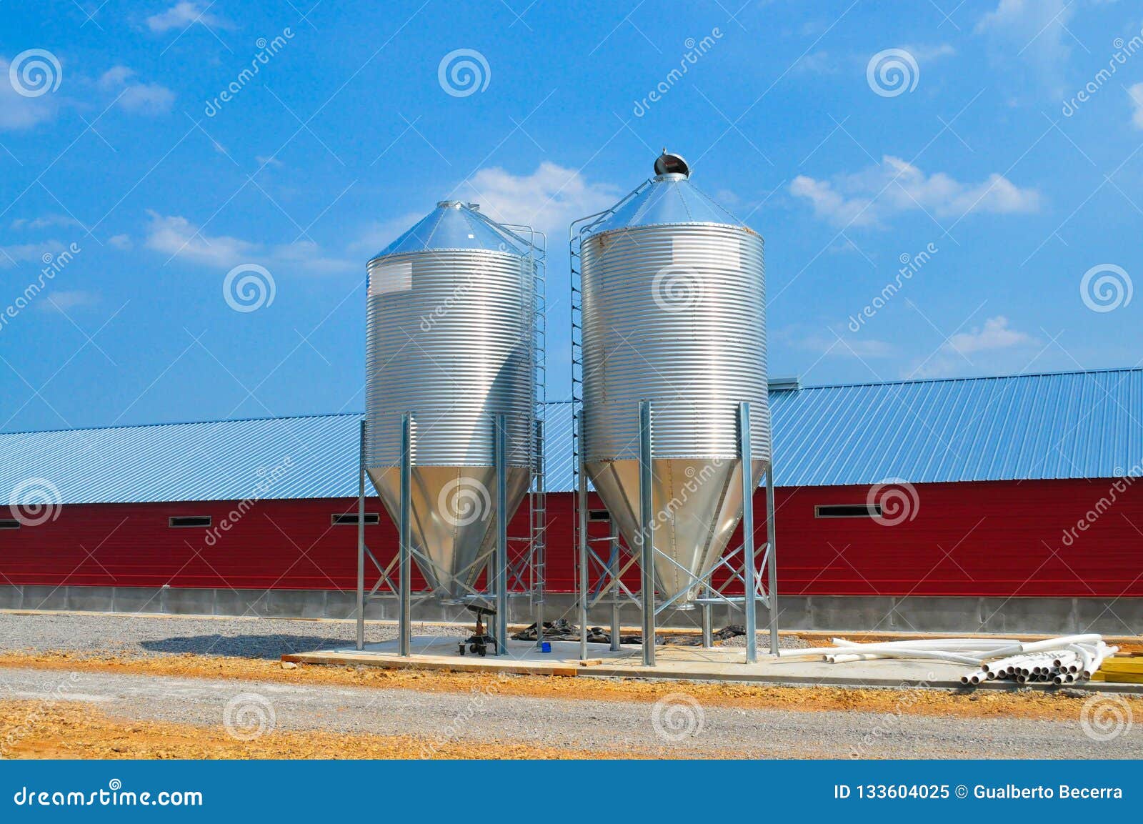 Side View of a Modern Poultry House Stock Image - Image of supply ...