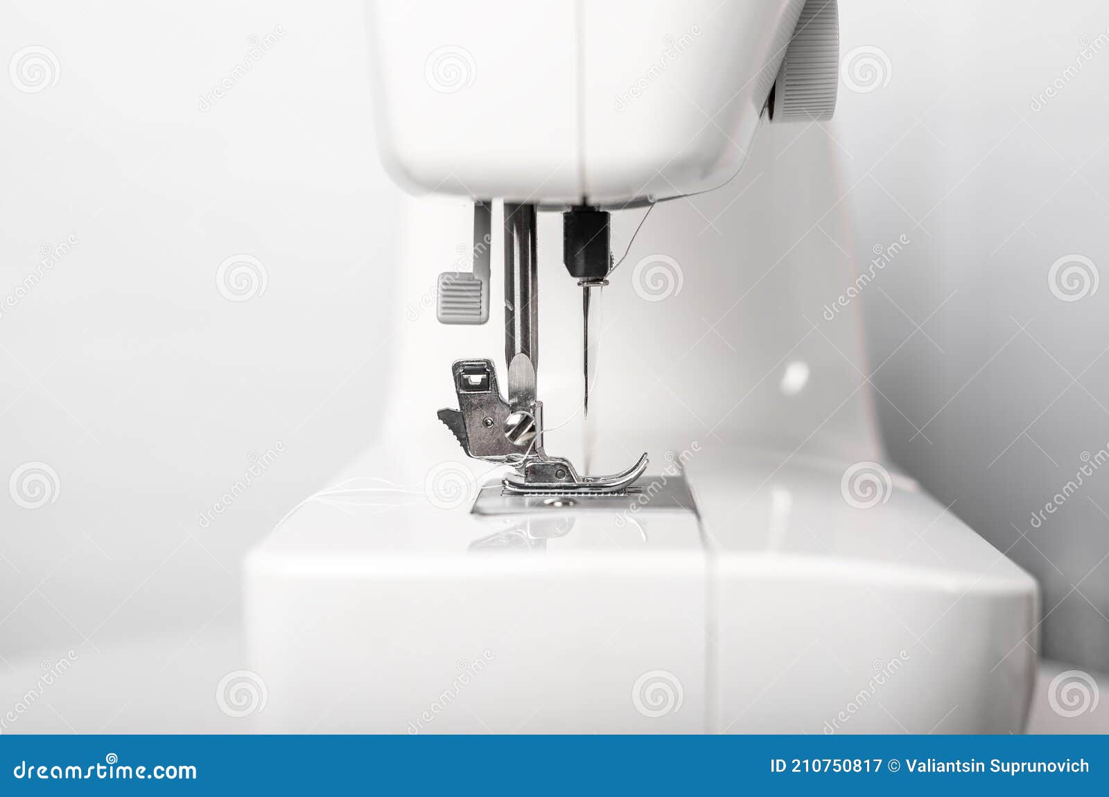 Side View of Modern White Sewing Machine Stock Image - Image of modern ...