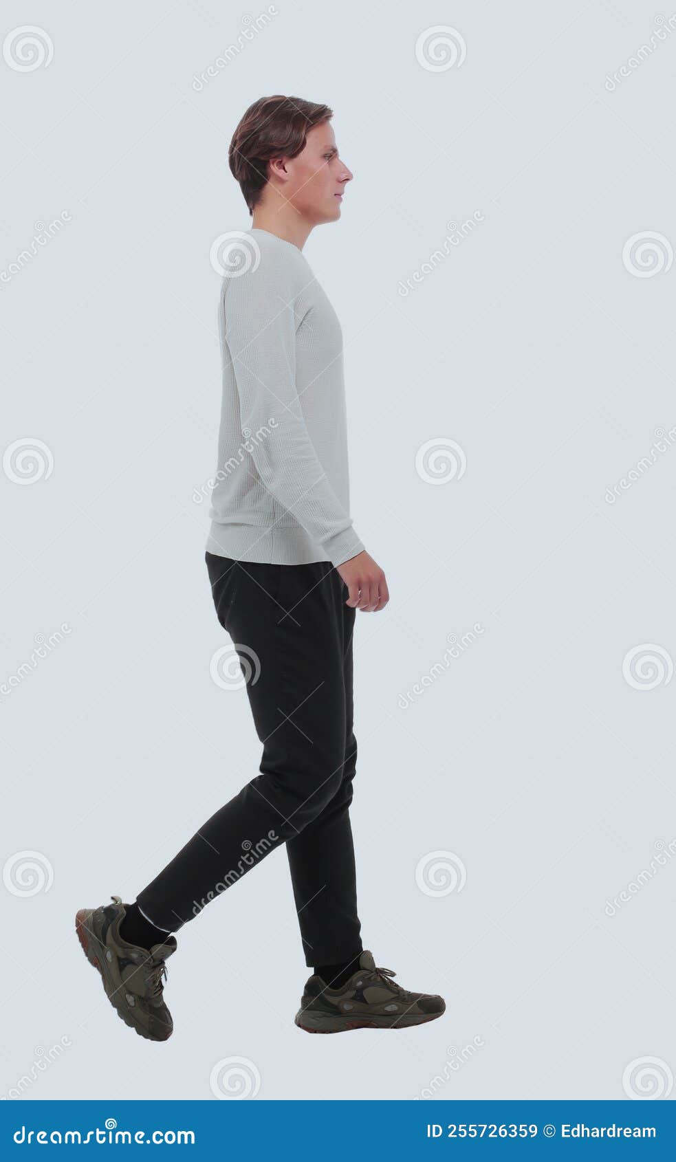 Side View . Modern Young Man Stepping Forward Stock Image - Image of ...